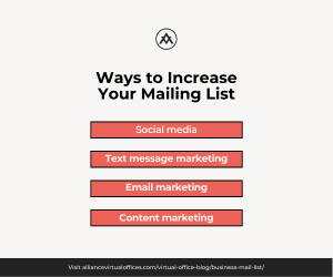 Build a Business Mail List Quickly and Easily | Alliance Virtual Offices
